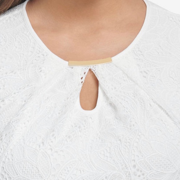 Calvin Klein | Tops | Calvin Klein Plus Size Lace Keyhole Top | Poshmark